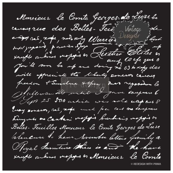 Decor Stencil "Script" - RE-DESIGN, 31,46